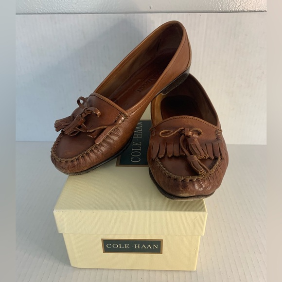 Cole Haan | Shoes | Cole Haan Womens Brown Leather Kiltie Loafer Shoes ...